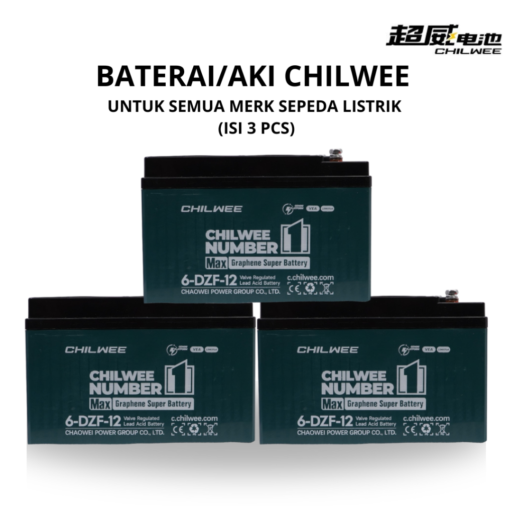 Jual BATERAI AKI PREMIUM SEPEDA LISTRIK 36V 12AH 2HR / 15AH CHILWEE ...
