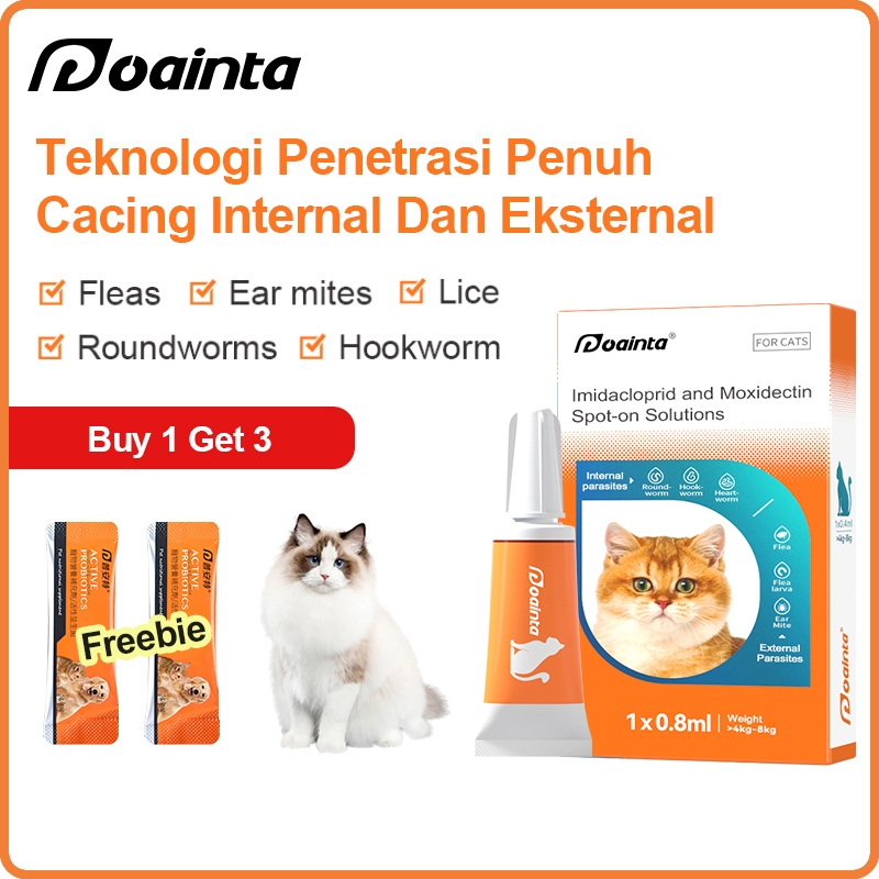 Jual PUAINTA 2 in 1 Obat Cacing untuk Kucing Anti Kutu dan Kutu untuk ...