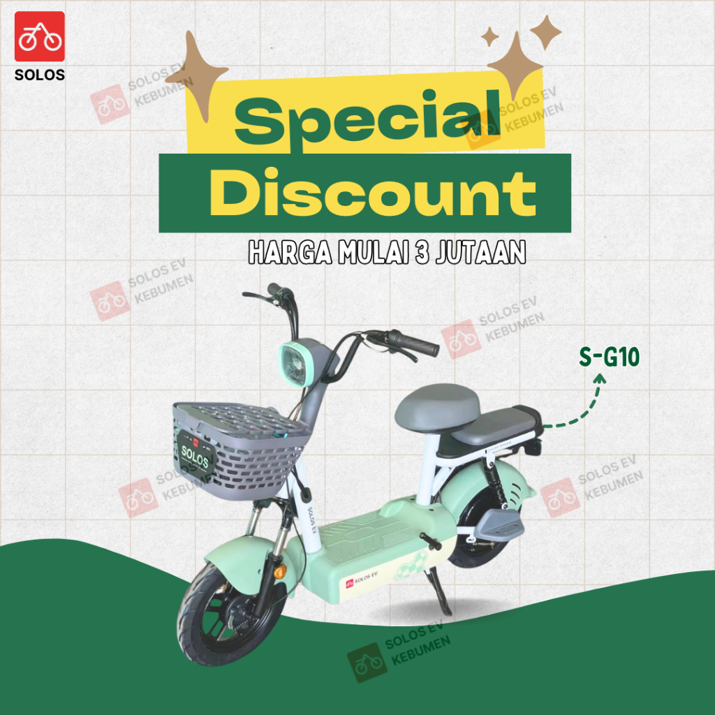 Jual Stock Terbatas! Sepeda Listrik Solos Type S-G10 : Desain Simple ...