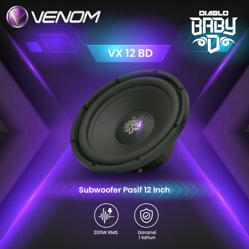 Jual Venom Baby Diablo Series VX 12 BD Subwoofer Mobil 12 Inch 200W SVC ...