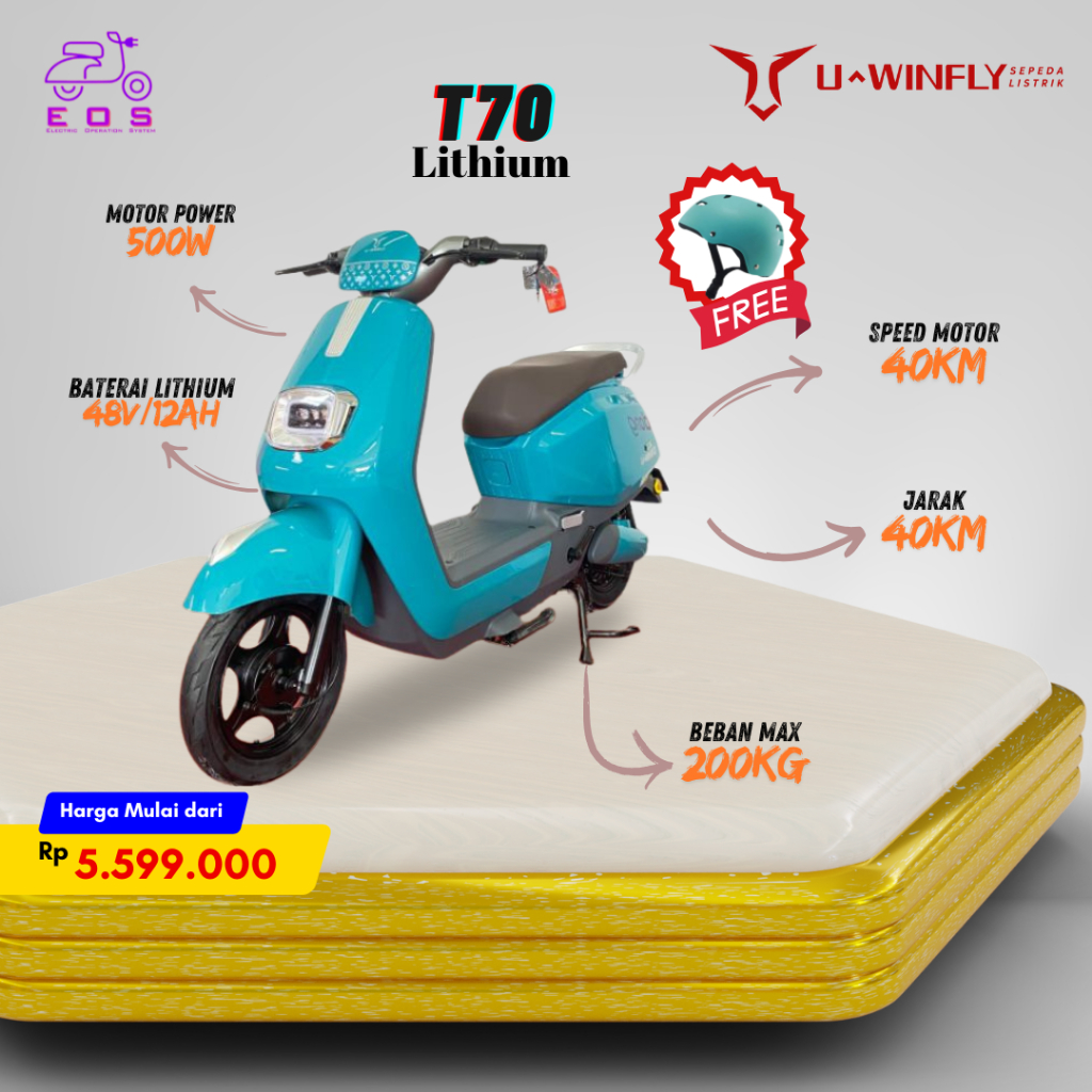 Jual Sepeda Listrik Uwinfly T70 - Power 500 Watt | Shopee Indonesia