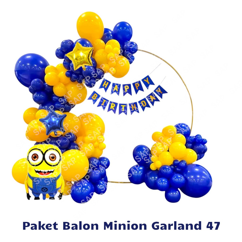 Jual Paket Balon MINION GARLAND 47/ Dekorasi Ulang Tahun Minion ...