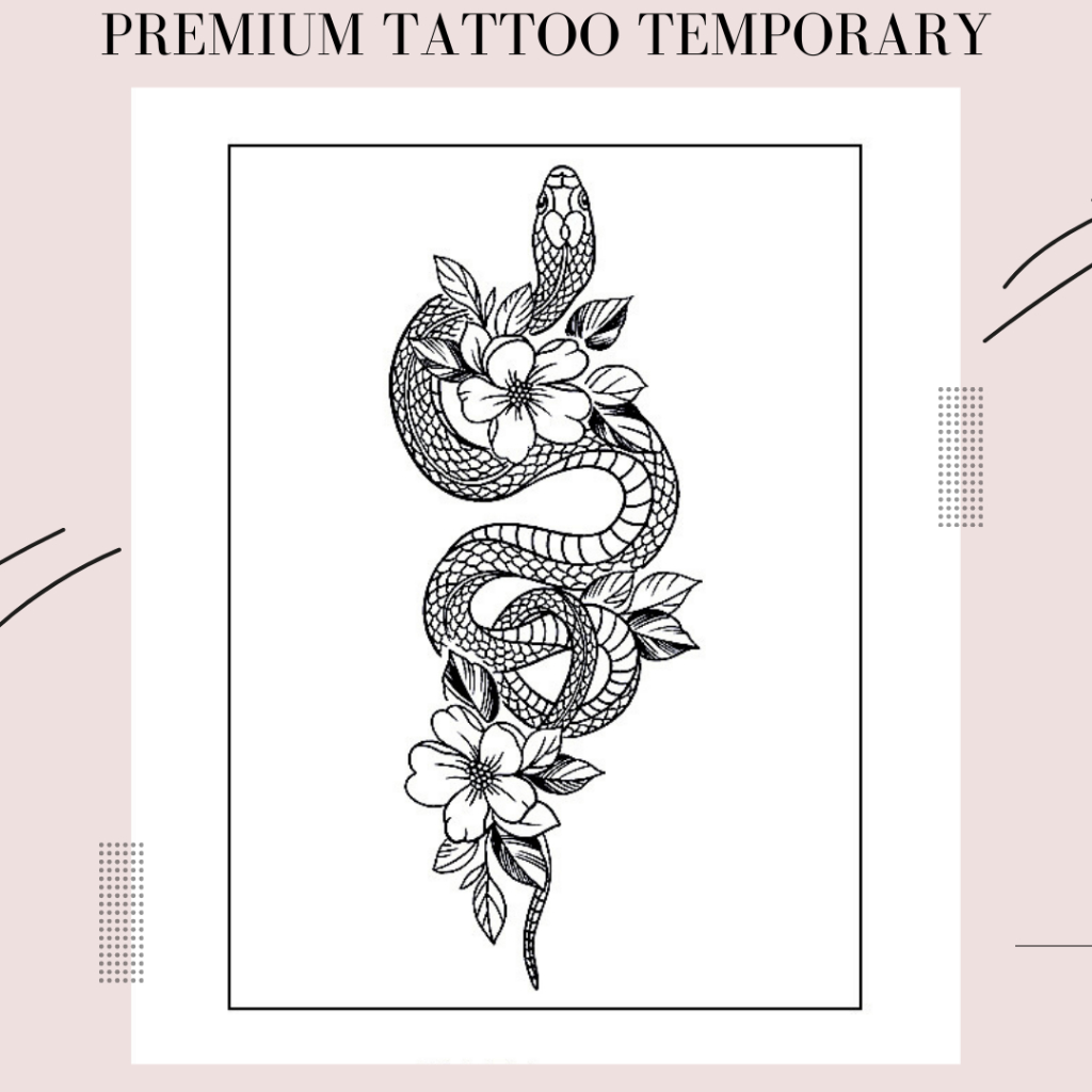 Jual Premium Tattoo Temporary KT-813 motif ular aesthetic tato temporer ...