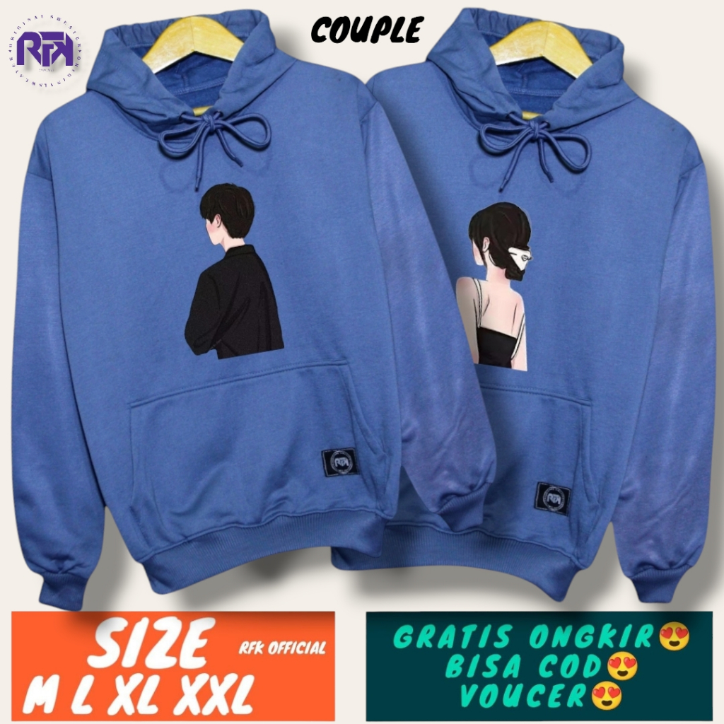 Jual ( ISI 2 JAKET ) jaket couple ANIME LUCU / Sweater couple pasangan ...