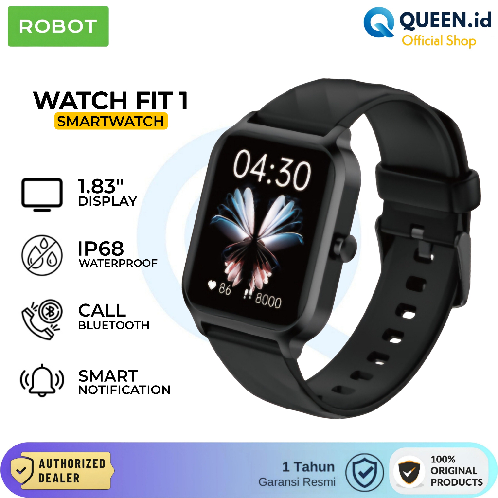 Jual ROBOT Watch Fit 1 Smartwatch 1.83" Display Bluetooth Call Smart ...