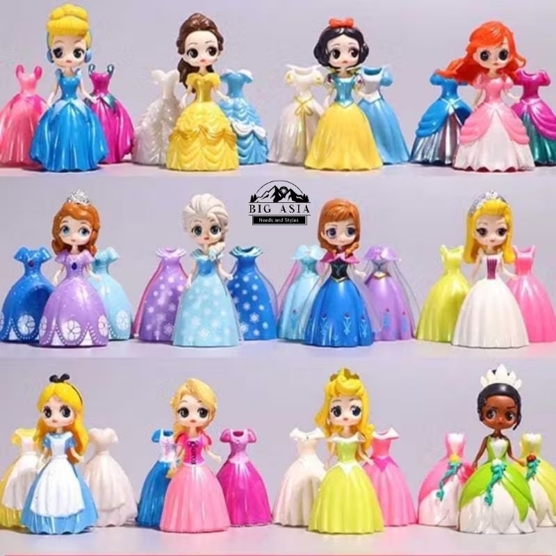 Jual Mainan boneka plastik Princess Disney ganti baju gaun pesta putri ...