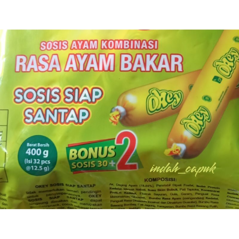 Jual sosis Okey isi 30 + bonus (400g) | Shopee Indonesia