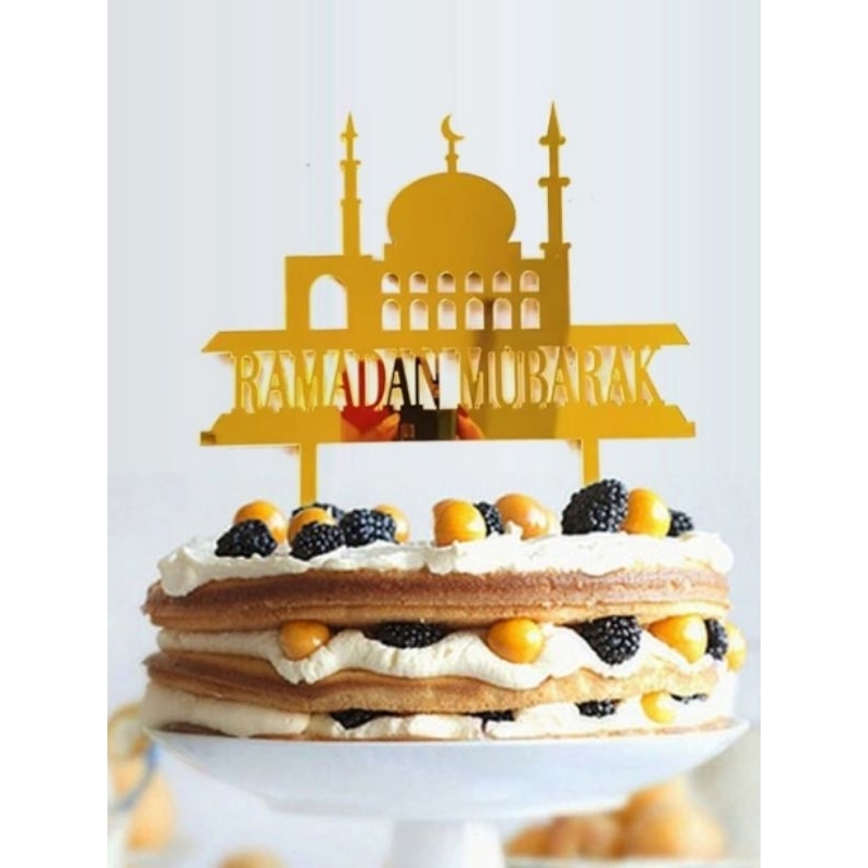 Jual Cake topper masjid eid Mubarak, cake topper masjid ramadhan, cake ...