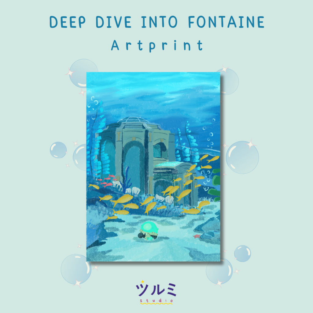 Jual Genshin Impact Deep Dive into Fontaine Art Print by tsurumistudio ...