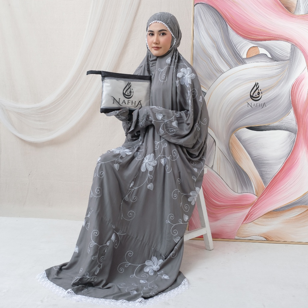 Jual NAFHA - Mukena Terusan Dewasa Bordir Marwah | Shopee Indonesia