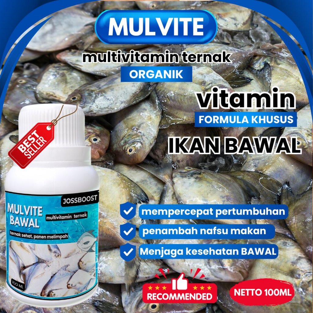 Jual MULVITE IKAN Bawal, VITAMIN Ikan Bawal Agar Cepat Besar 100 Ml Probiotik Pemacu Pertumbuhan ...