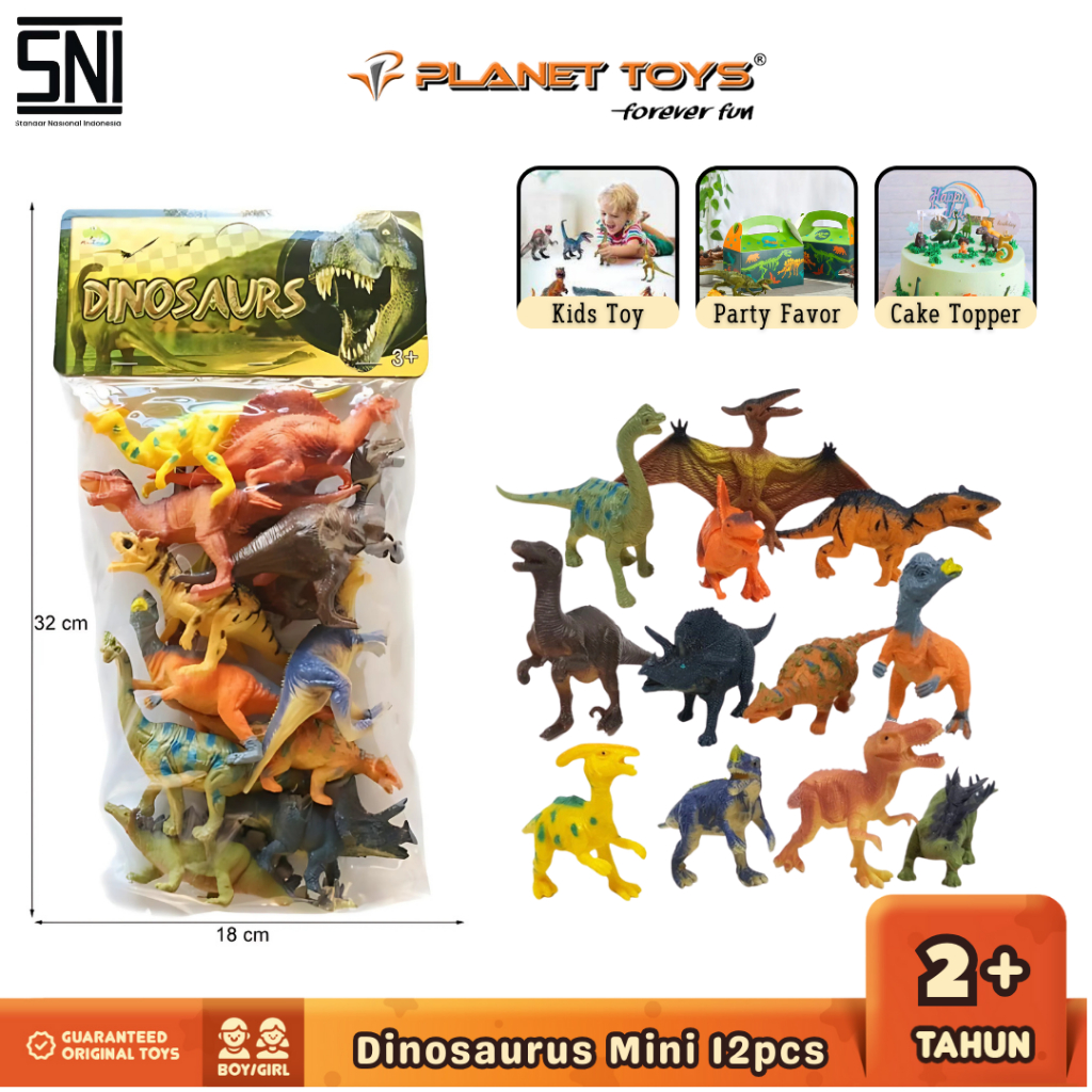 Jual Planet Toys - Mainan Anak Dinosaurus Mini Dinosaurus 12pcs Plastik ...