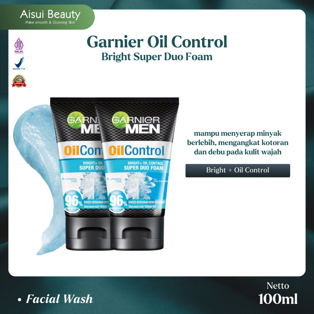 Jual GARNIER Men Oil Control Bright + Oil Control Super Duo Foam 100ml ...