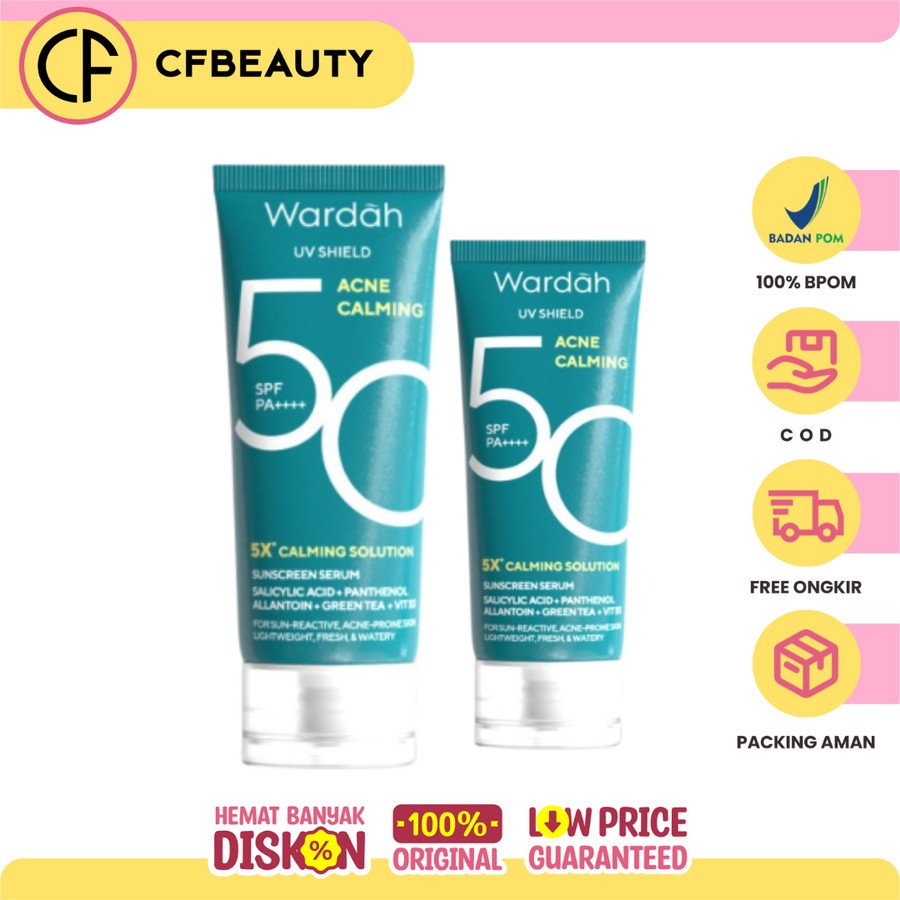 Jual Wardah UV Shield Acne Calming Sunscreen Serum SPF 50 PA ...