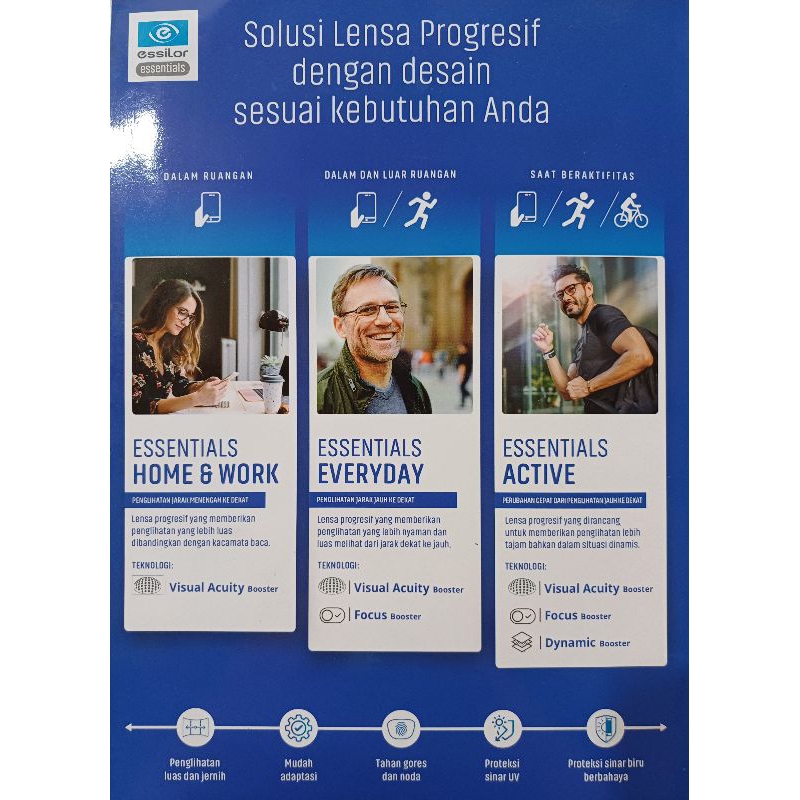 Jual Lensa Progresif Essilor Essentials Active | Shopee Indonesia