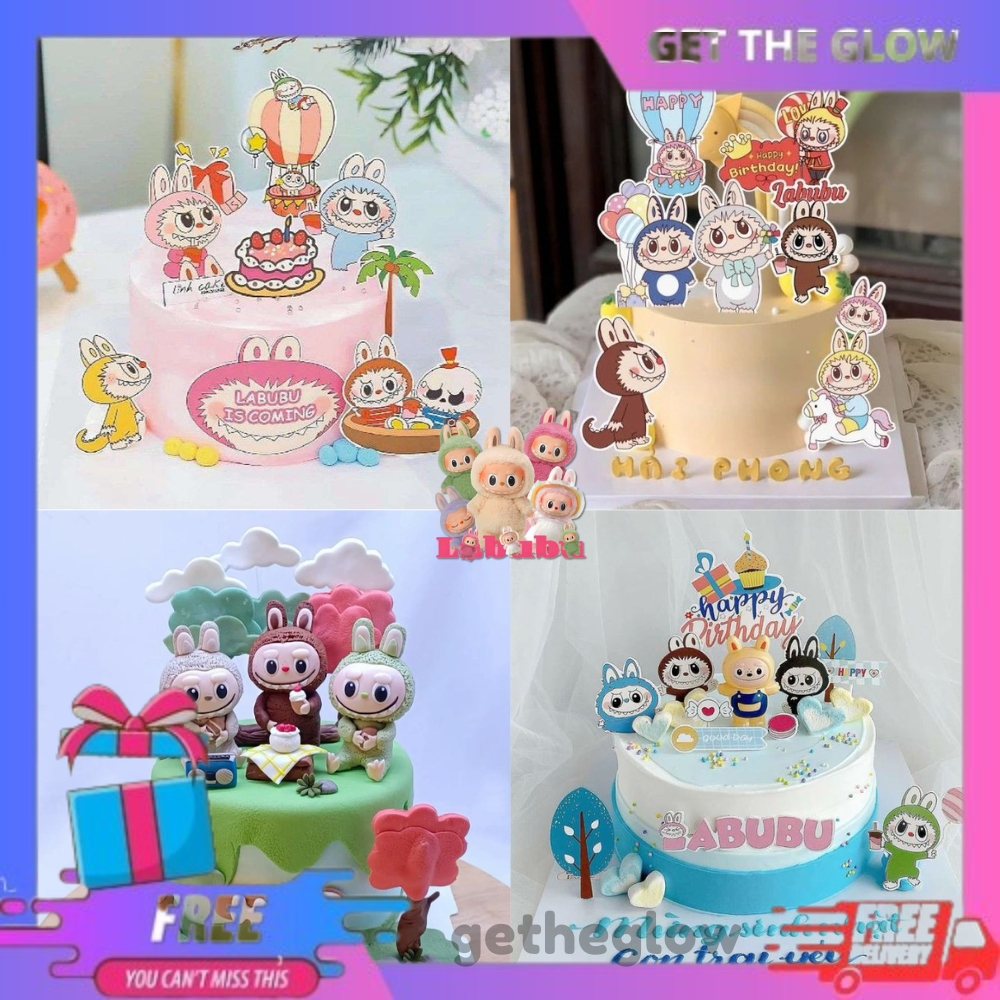 Jual Cake Topper Labubu Tusukan Kue Motif Labubu Dekorasi Kue Ulang ...