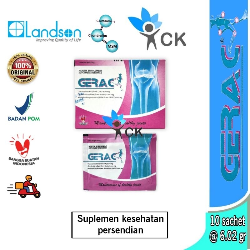 Jual GERAC SACHET BOX @ 10 SACHET, Vitamin untuk sendi anda dan ...