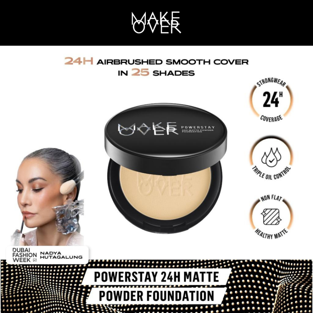 Jual MAKE OVER Powerstay 24H Matte Powder Foundation - Bedak Padat High ...