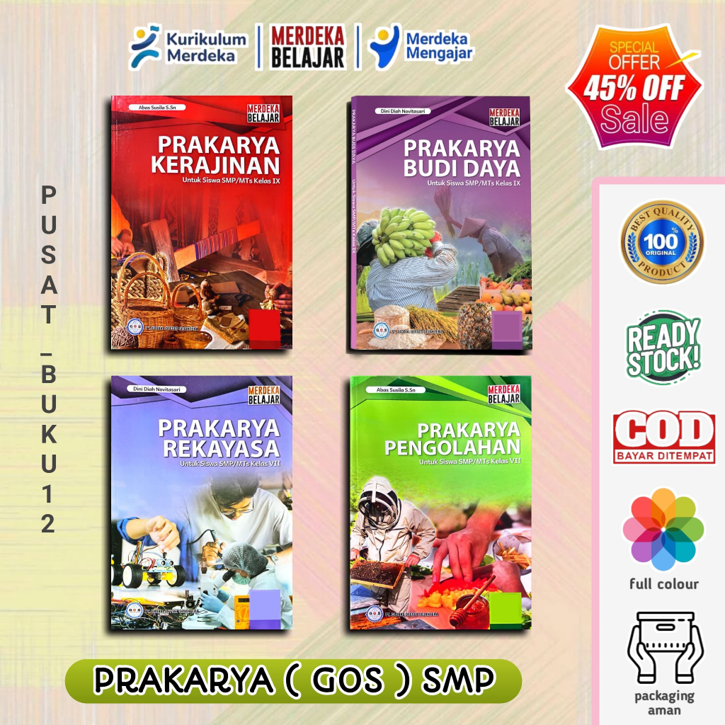 Jual Buku Siswa Pendamping PRAKARYA : Kerajinan,Budi Daya,Pengolahan,Rekayasa Kelas 7,8,9 SMP ...