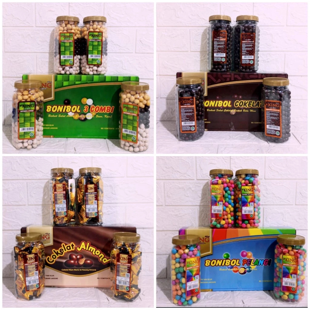 Jual Bonibol / Megabol Coklat Combi Pelangi Almond 4 toples exp 2026 ...