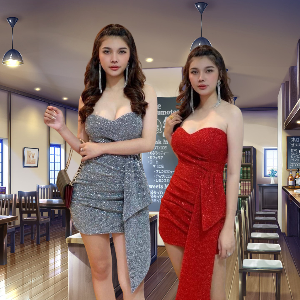 Jual Jimiso 356/809 FJ dress gliter tanpa lengan | dress bodycon ...