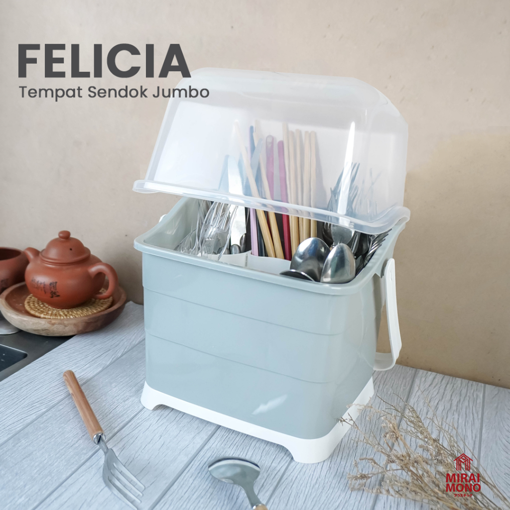 Jual Felicia Jumbo Cutleries Holder with Handle / TEMPAT SENDOK TUTUP ...