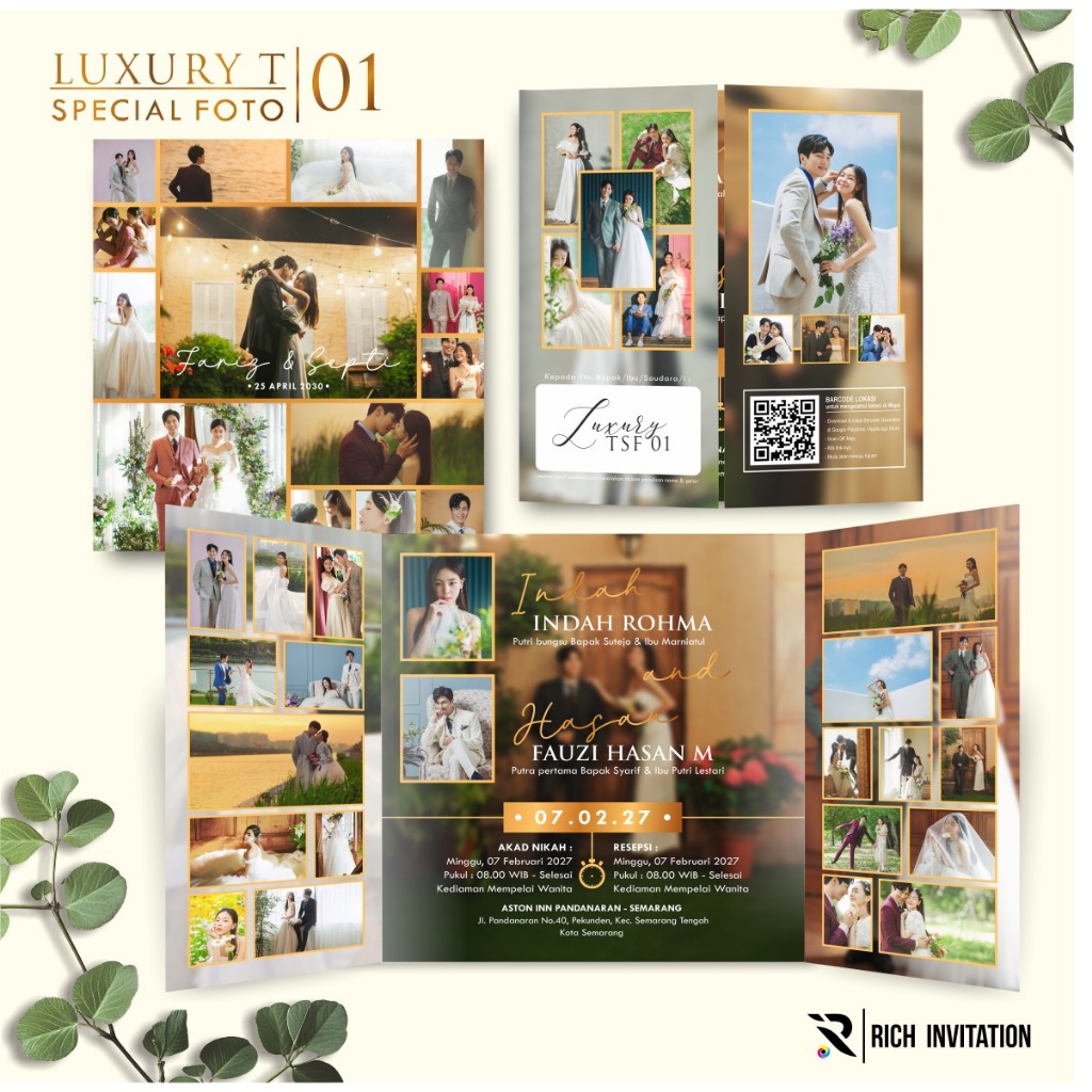 Jual UNDANGAN PERNIKAHAN GLOSSY FULL COLOUR FREE FOTO - UNDANGAN ...