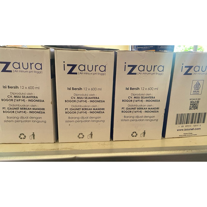 Jual Air Alkali iZaura Original (1 dus isi 12 botol) | Shopee Indonesia