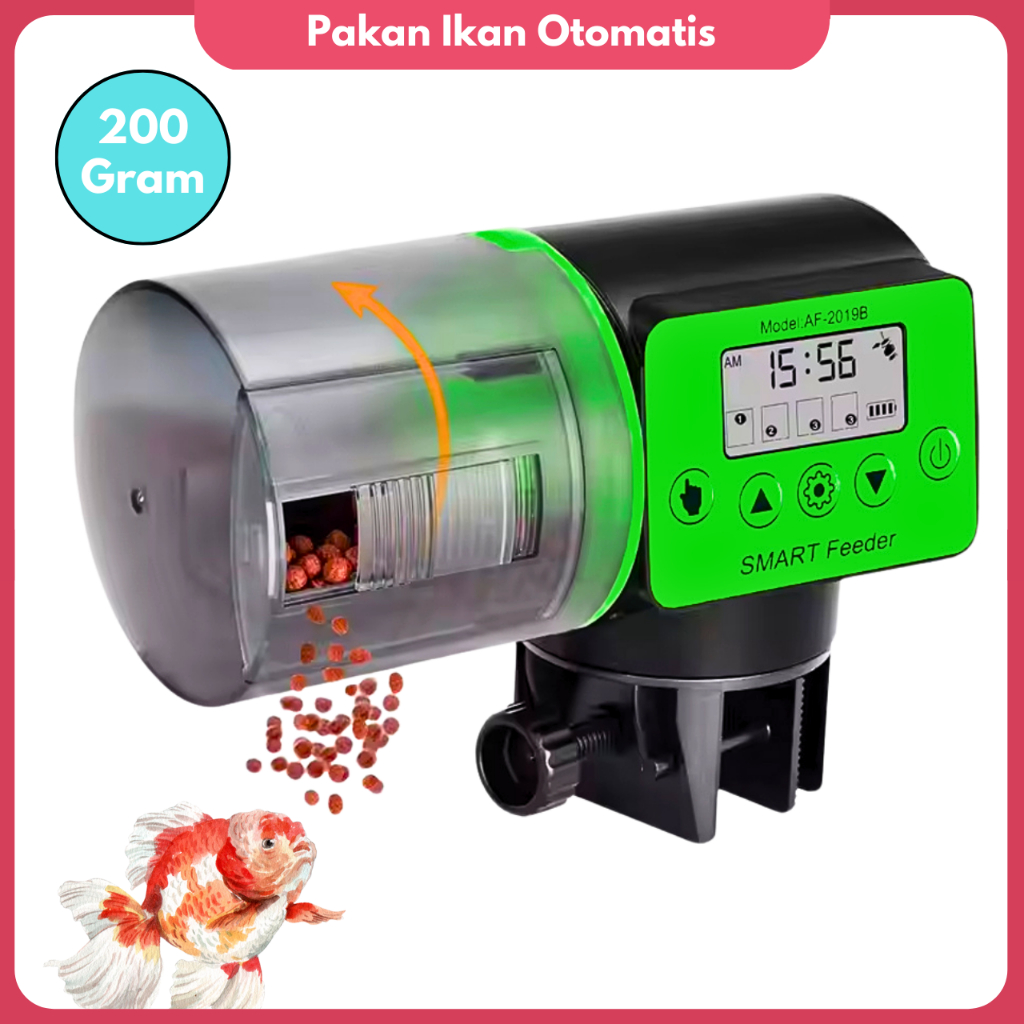 Jual Dispenser Pakan Ikan Otomatis Automatic Fish Feeder 200ml Alat ...