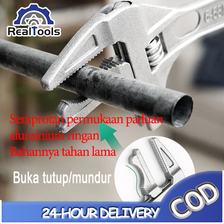 Jual RealTools Kunci inggris/Universal Adjustable Wrench Kunci Pipa Pas Pipe Wrench Portable ...