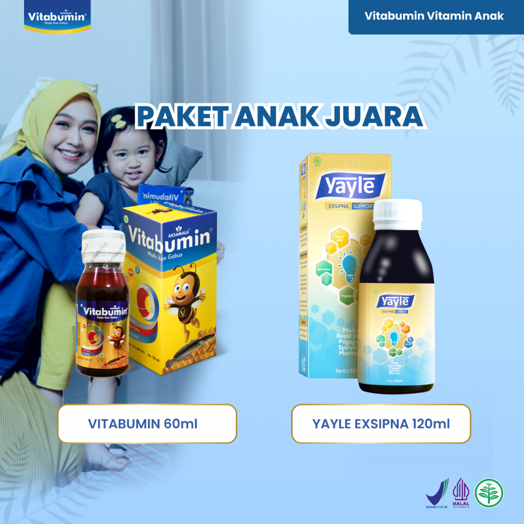 Jual VITABUMIN 130ML & YAYLE EXSIPNA 200ML/120ML | PAKET ANAK JUARA | MADU VITAMIN ANAK LAHAP ...