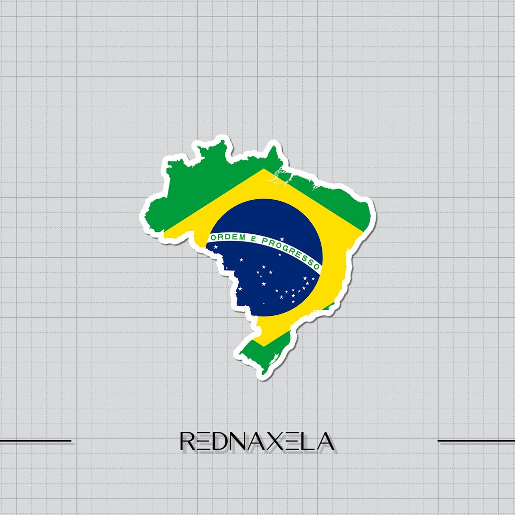 Jual Stiker Vinyl Brazil Map Stiker Koper Outdoor Waterproof Sticker ...