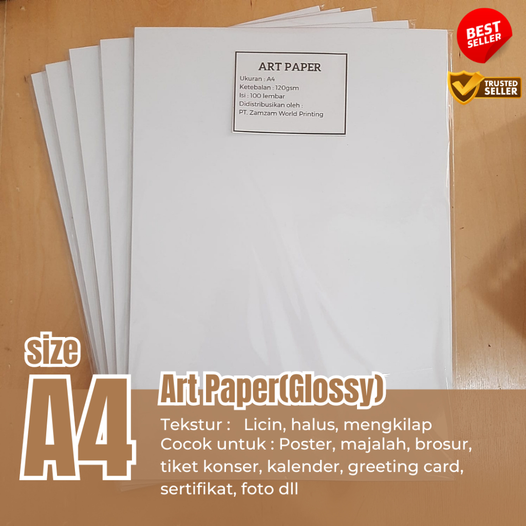 Jual Kertas Art Paper Glossy 120gsm 250lbr/Kertas Brosur Termurah ...