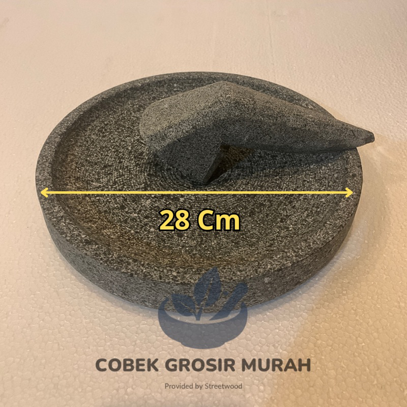 Jual Cobek Batu Asli 28 Cm Bonus Ulekan Kualitas Super Lemper Batu ...