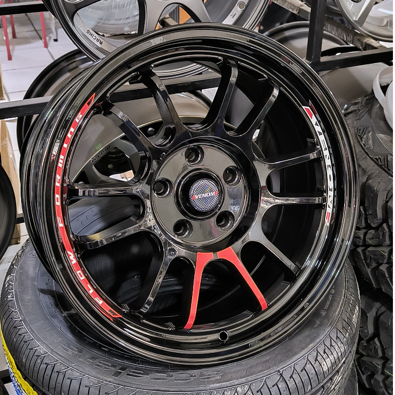 Jual VELG JF R17 VENOM 5X114,3 GLOSSY BLACK INNOVA XPANDER ERTIGA CIVIC ...