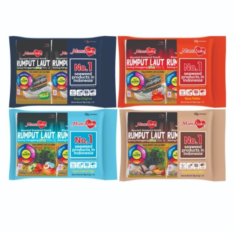 Jual Mamasuka rumput laut isi @2x4,5g ALL VARIAN RASA | Shopee Indonesia
