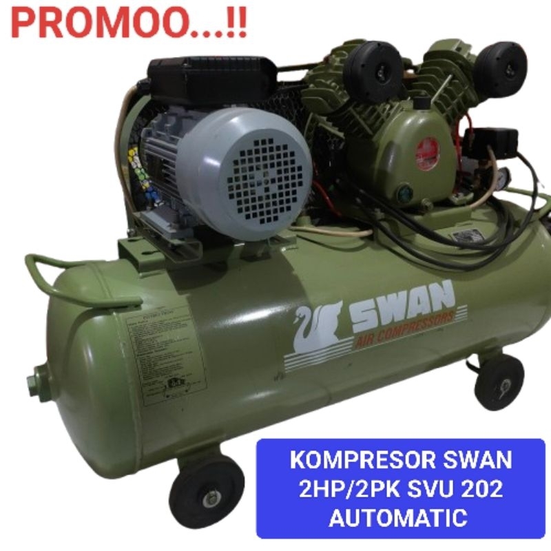 Jual KOMPRESOR ANGIN SWAN 2HP 2 HP & ELEKTRIK MOTOR OTOMATIS KOMPRESOR ...