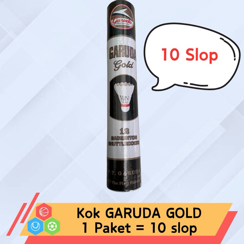 Jual Paket : 10 Slop GARUDA GOLD PUTIH Shuttlecock Kok 100% Ori ...