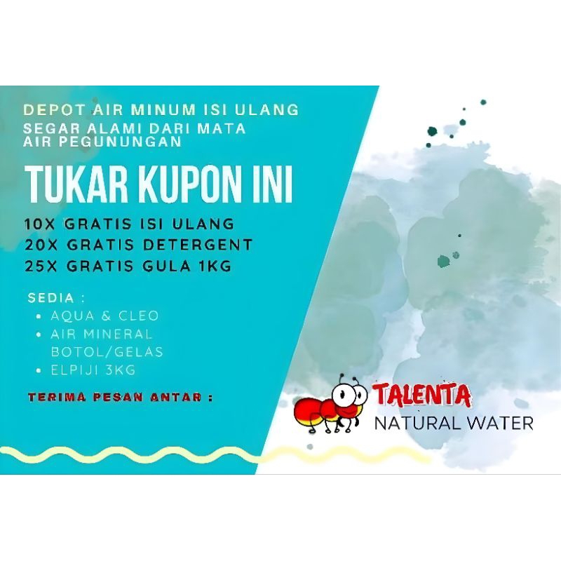 Jual CETAK KUPON VOUCHER AIR MINUM GALON DEPOT AIR MINUM | Shopee Indonesia