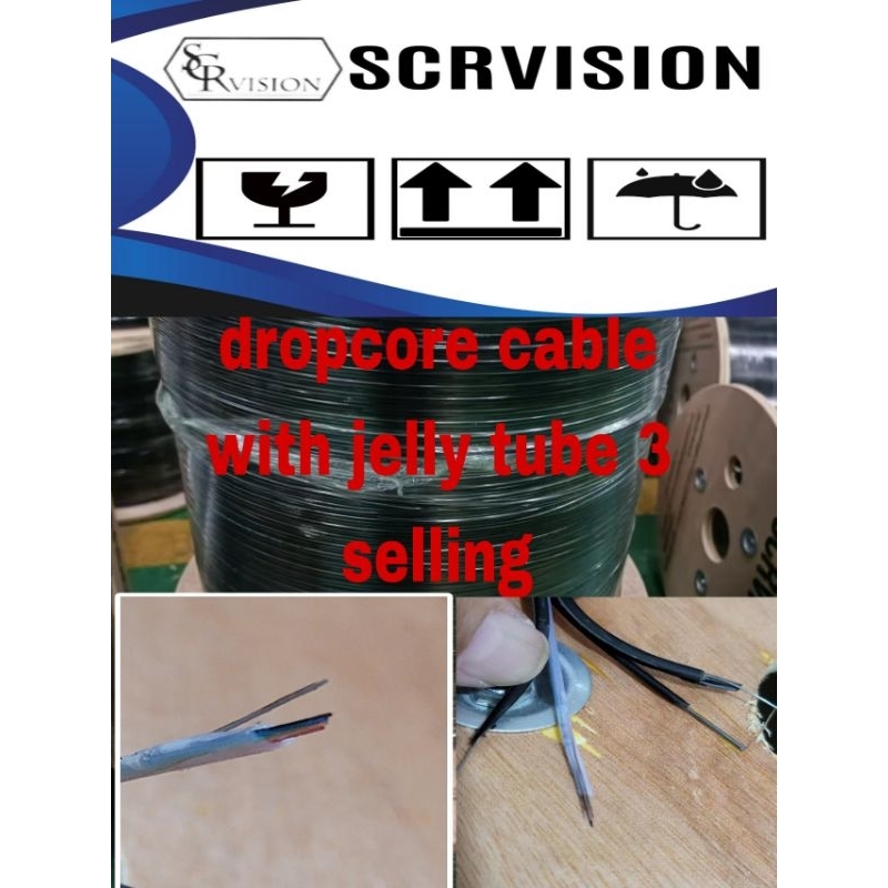 Jual Kabel FO Dropcore 12 Core jelly tube /Fiber Optik DropWire 1000M ...