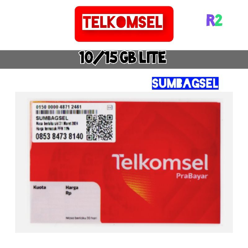 Jual Kartu Perdana Telkomsel 15 GB Sumbagsel | Shopee Indonesia