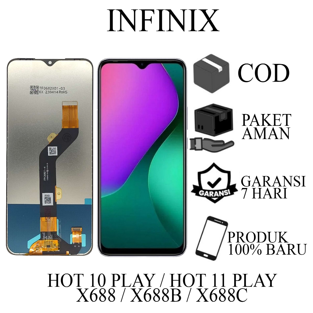 Jual ORIGINAL LCD TOUCHSCREEN INFINIX HOT 10 PLAY / HOT 11 PLAY / X688 ...
