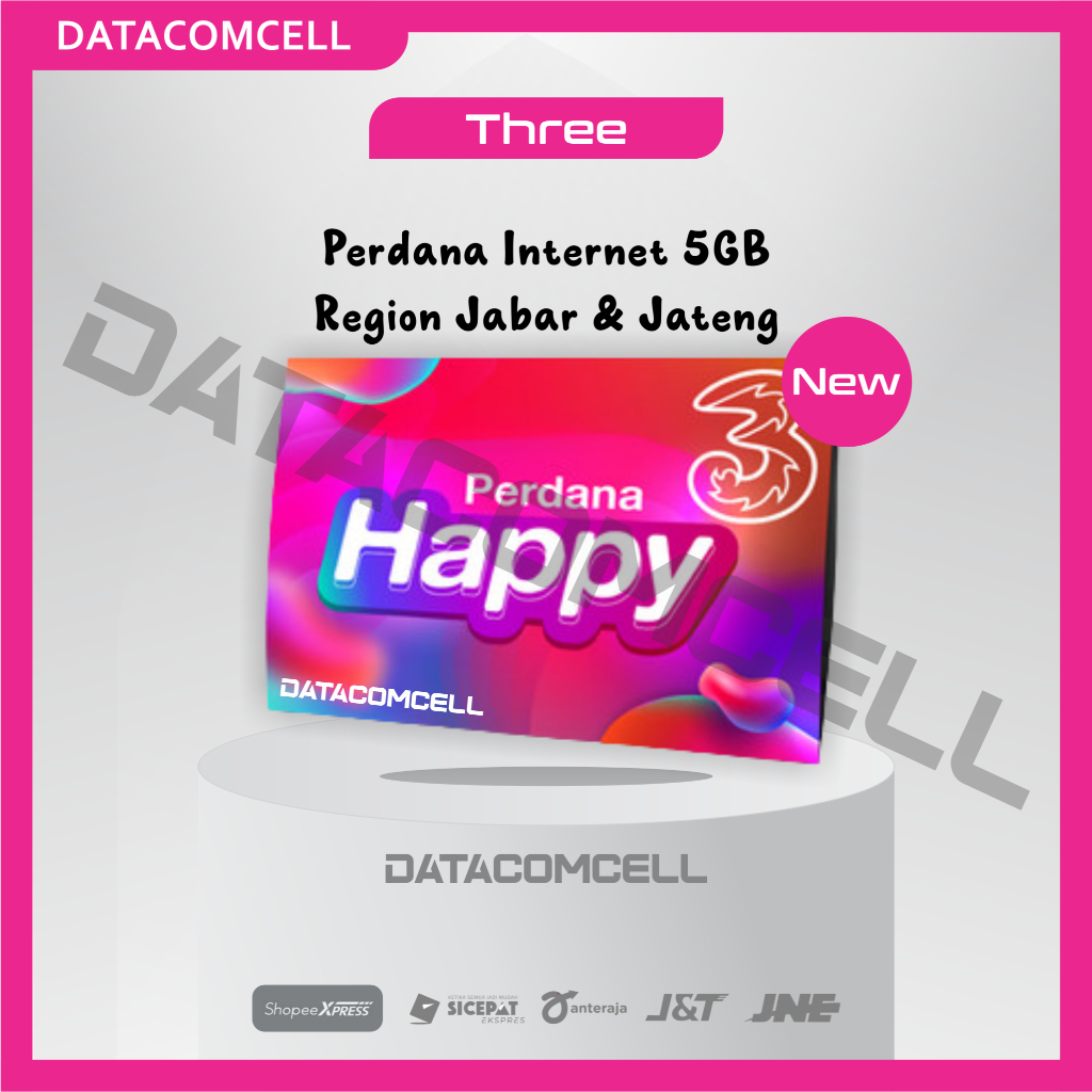Jual KARTU PERDANA TRI THREE - HAPPY 5GB JABAR JATENG (ZONA 8GB ...