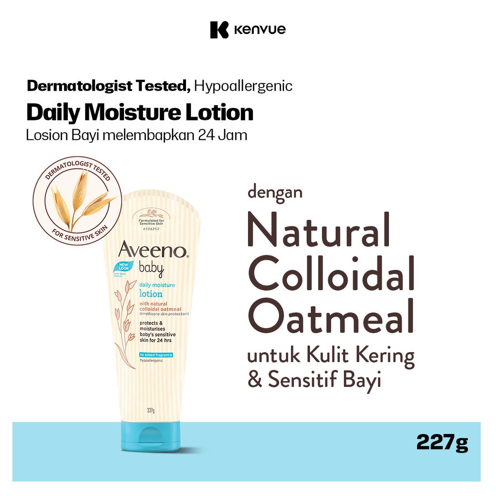 Jual Aveeno Baby Daily Moisture Lotion| Lotion Pelembap Bayi untuk Kulit Normal & Kering | 227g ...