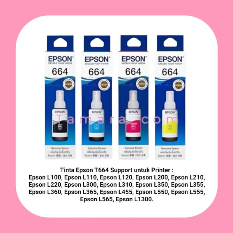 Jual 1SET TINTA EPSON 664 ORIGINAL FOR L100 L110 L120 L200 L210 L220 L300 L310 L350 L360 L365 ...