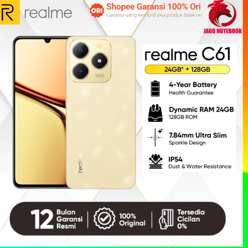 Jual REALME C61 8GB 128GB GARANSI RESMI | Shopee Indonesia