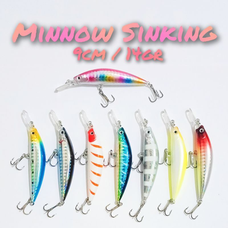 Jual Minnow Lure 9cm/14gr Umpan Pancing Minow Replika Altron 70s GID ...