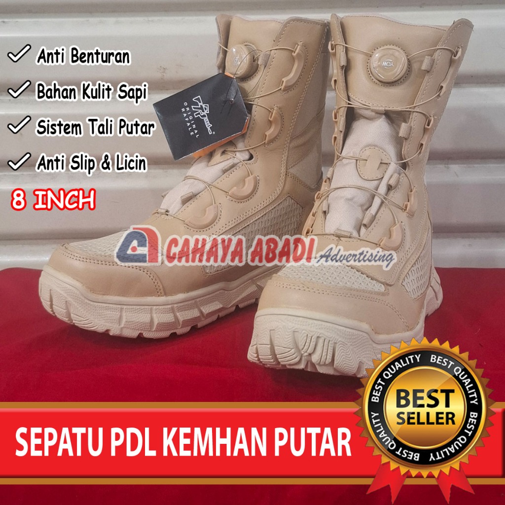 Jual Sepatu PDL KEMHAN PNS POL PP Tali Putar Cream 8 Inch | Shopee ...