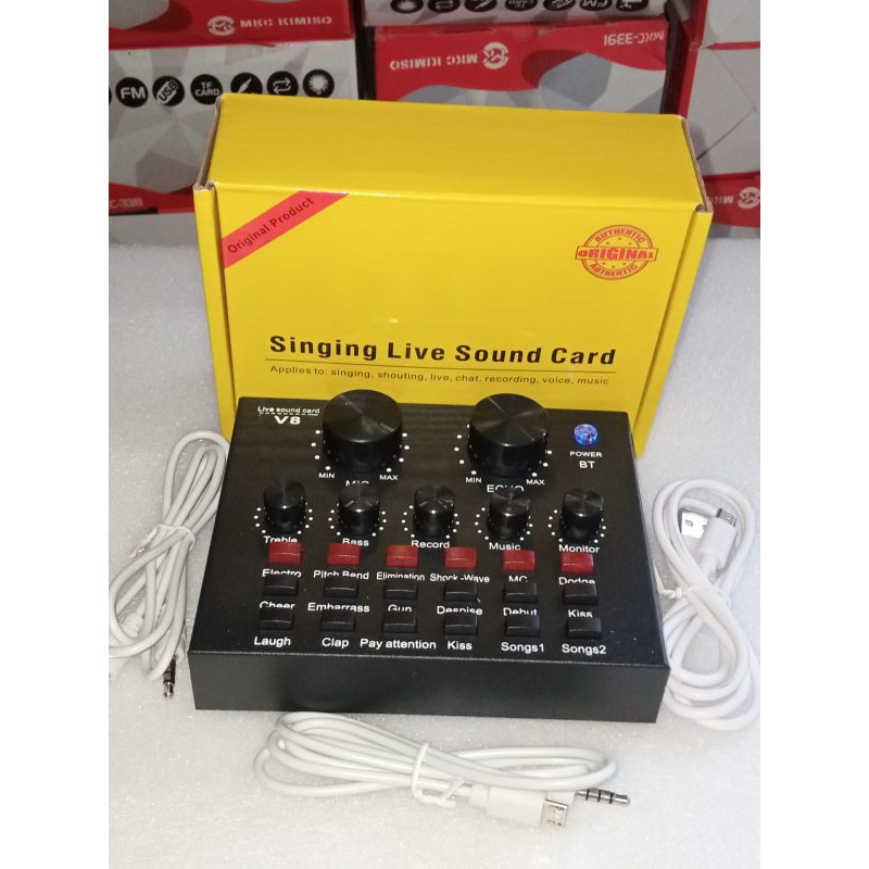 Jual Sound Card V8 Bluetooth Karaoke Live | Shopee Indonesia