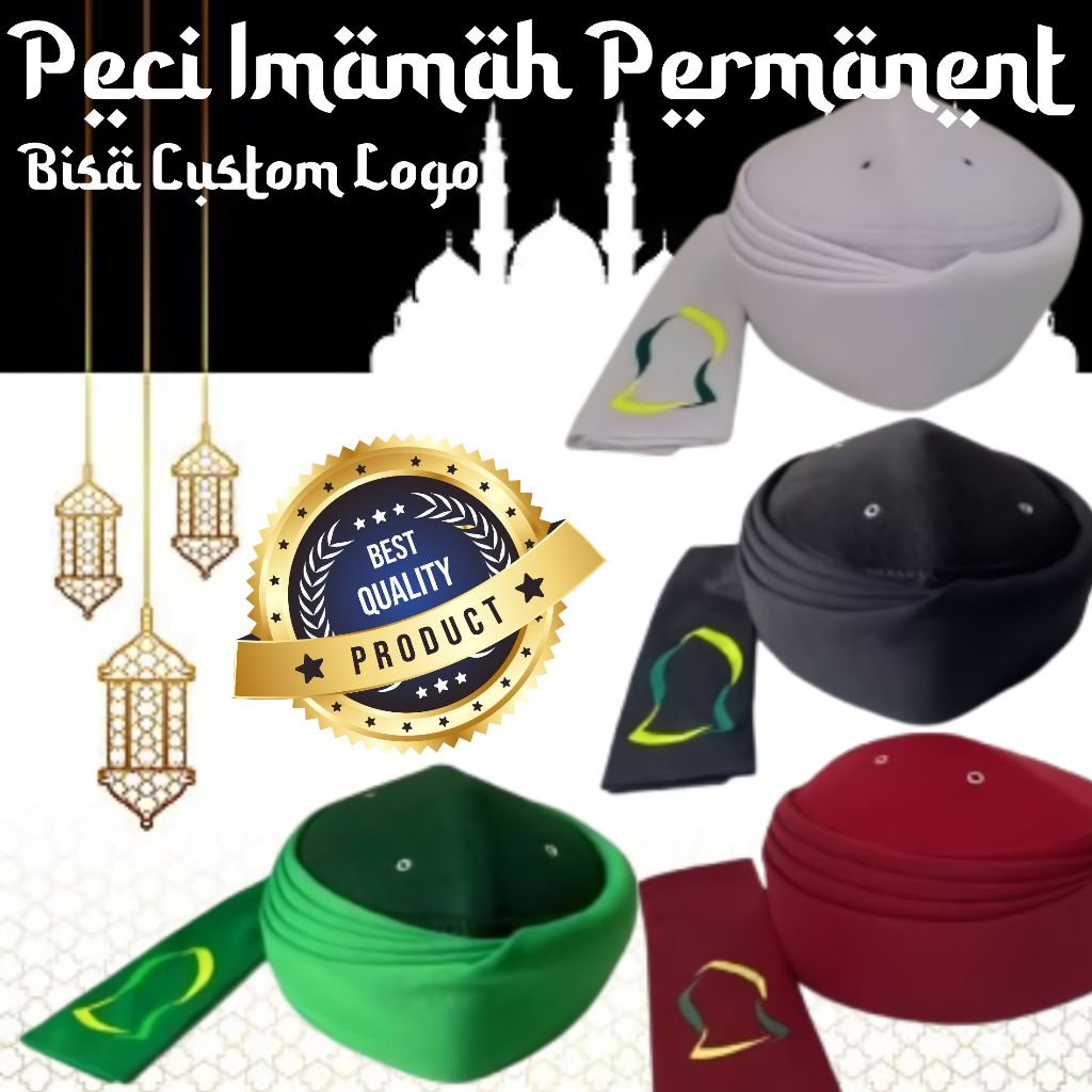 Jual Peci Imamah Permanen Custom Logo Buntut 4 Tingkat Panjang 3 Meter ...